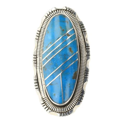 Lot Wilbert Vandever Navajo Blue Ridge Turquoise Inlay Ring