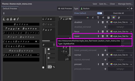 Themes And Custom Stylebox For Buttons Ui Godot Forum