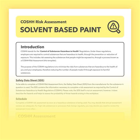 Coshh Assessment For Solvent Based Paint Prefilled Easyhealthandsafety