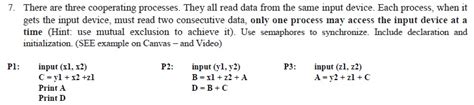 Solved There Are Three Cooperating Processes They All Chegg
