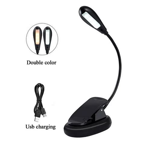 7 светодиодный светильник с зажимом лампа для чтения книг с зарядкой от Usb для путешествий