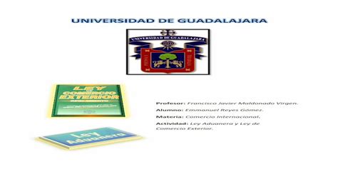 Ley Aduanera Y Del Comercio Exterior Pdf Document