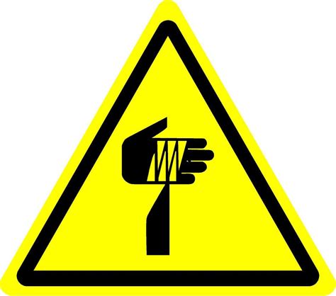 Iso Safety Label Sign International Warning Sharp Elements Symbol