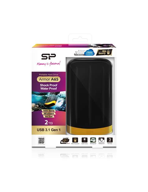 Silicon Power Armor A65 disco duro externo 2 TB Negro