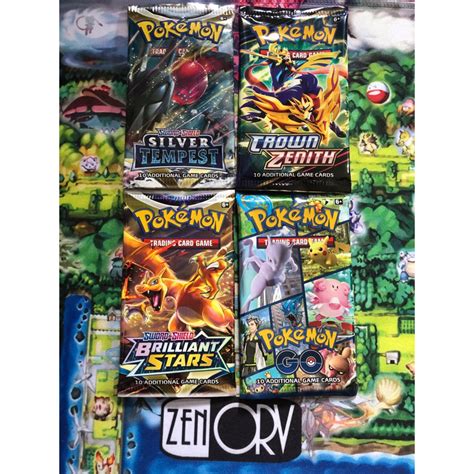 Pokemon Card Booster Pack Tcg Cards Resealed Guaranteed Hits Shopee