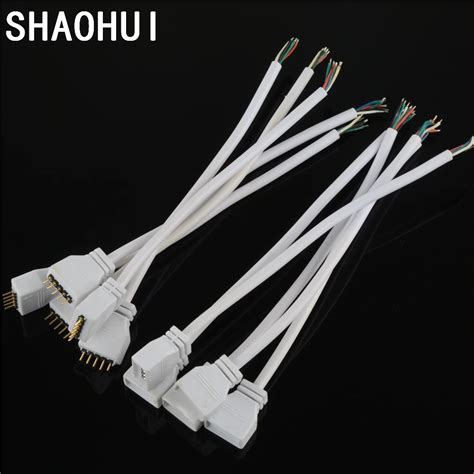 Pairs White Pin Female Male Power Connector With Cm Wire Cable Led Connectors For RGBW RGB