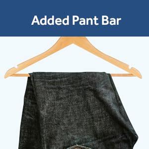 Zober Wooden Suit Hangers Pack With Non Slip Pants Bar Smooth Finish Solid Wood Coat Hanger