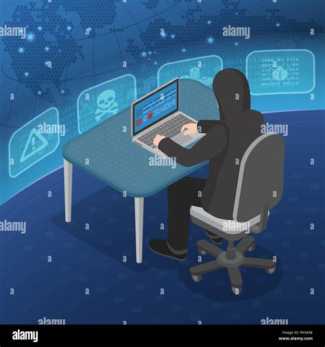 Hacker Activity Isometric Concept Stock Vector Image And Art Alamy