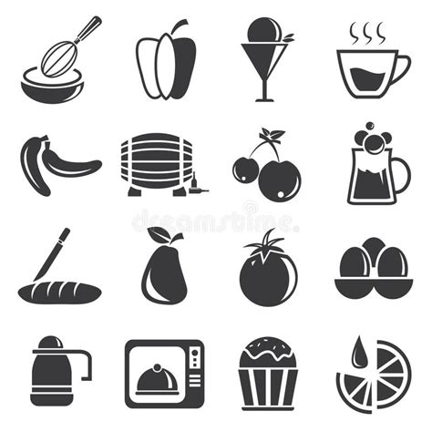 Iconos De La Comida Stock De Ilustración Ilustración De Retrasado