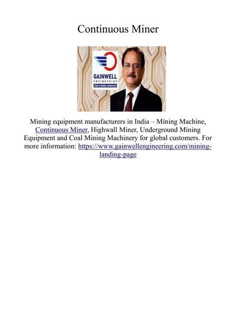 Ppt Continuous Miner Powerpoint Presentation Free Download Id11739356