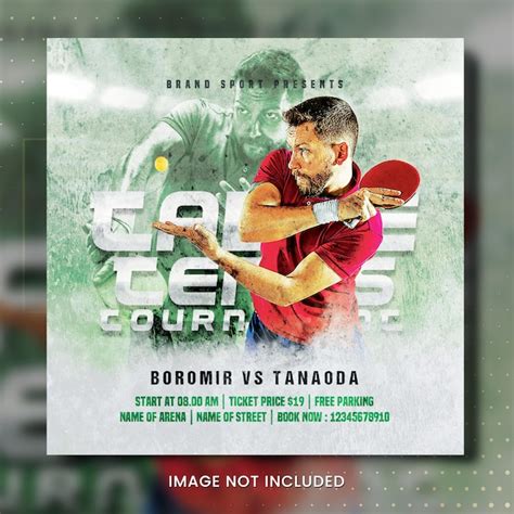 Un Cartel De Un Torneo De Ping Pong Muestra A Un Hombre Jugando Al Ping