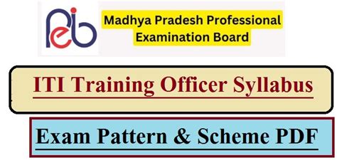 MPPEB ITI Training Officer Syllabus 2023 Subject Wise Pattern