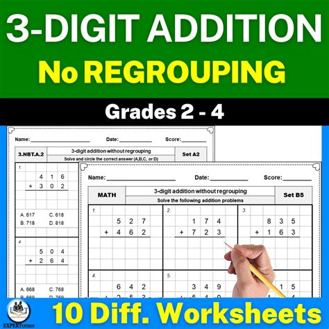 Digit Addition Without Regrouping Worksheets ExperTuition