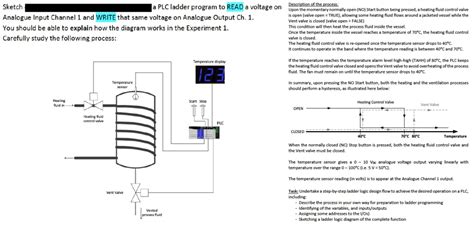 description of the process sketch a plc ladder program to read a