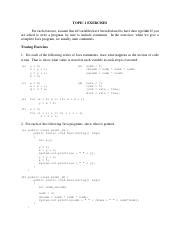 Understanding Java Programming Exercises With Tracing And Course Hero