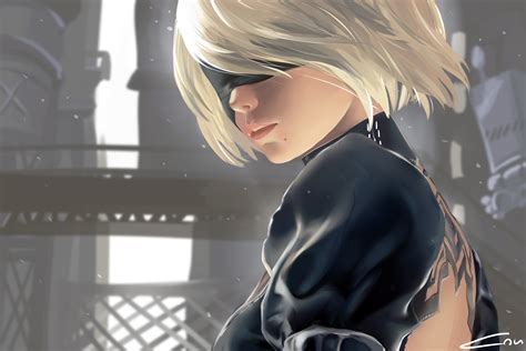 Wallpaper Id 117662 2b Nier Automata Blindfold Nier Automata