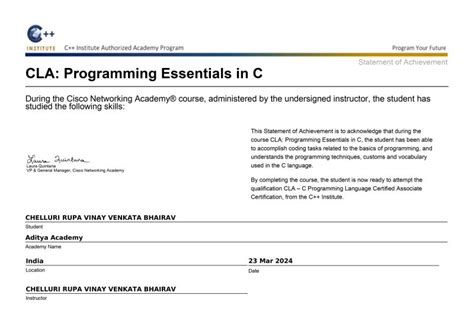 Cprogramming Programmingessentials Certifiedprogrammer