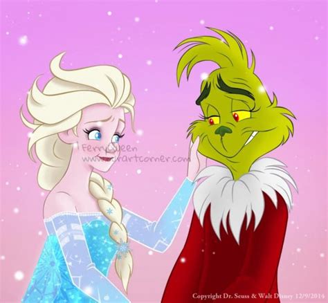 Digital Art Elsa And The Grinch By Ferryqueen Ourartcorner