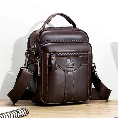 Bolso Cruzado De Cuero De Vaca Para Hombre Bandolera De Piel De Vaca