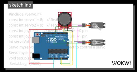 Joystick Control Of Servo Copy Wokwi Esp32 Stm32 Arduino Simulator