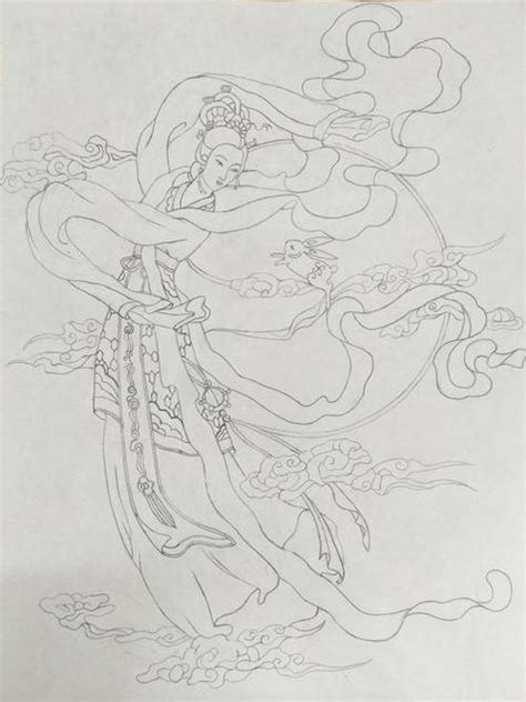 嫦娥姐姐简笔画图片大全打印版（汇总11张） 简笔画图片大全