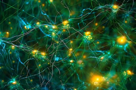 Abstract Neural Network With Glowing Connections Premium Ai Generated