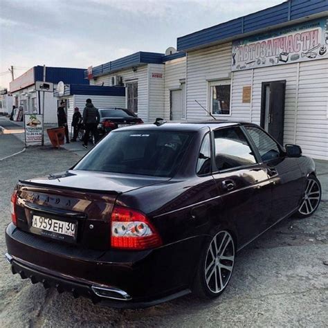 Диффузор на задний бампер черный глянец Лада Приора 2 седан купить по ...