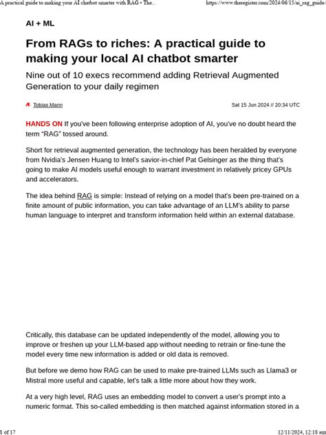 A Practical Guide To Making Your Ai Chatbot Smarter With Rag • The
