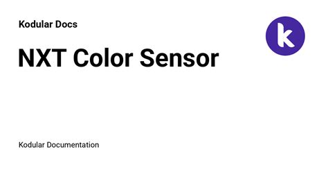 Nxt Color Sensor Kodular Docs