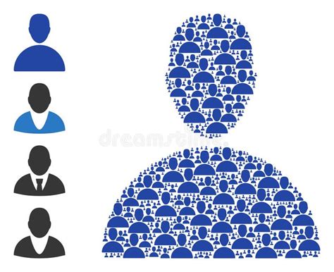 Man Fractal Mosaic Of Self Icons Stock Vector Illustration Of