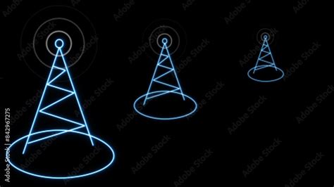 Telecommunications And Broadcasting Industry Concept Icon Radio Tower