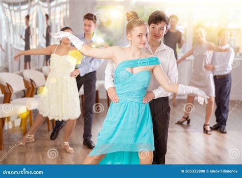Guy Dancing Playful Latin Dance Bachata With Female Partner During