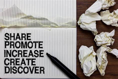 Handwriting Text Writing Share Promote Increase Create Discover Concept Meaning Marketing