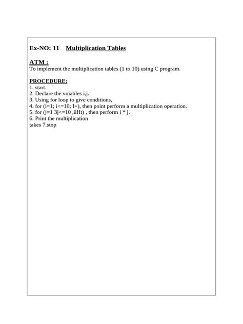C Programs For Multiplication Fibonacci And Functions Pdf