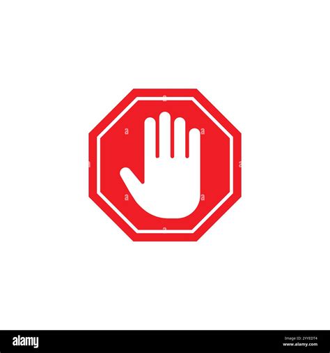Red Stop Hand Sign Stop Hand Vector Printable Design Isolated On