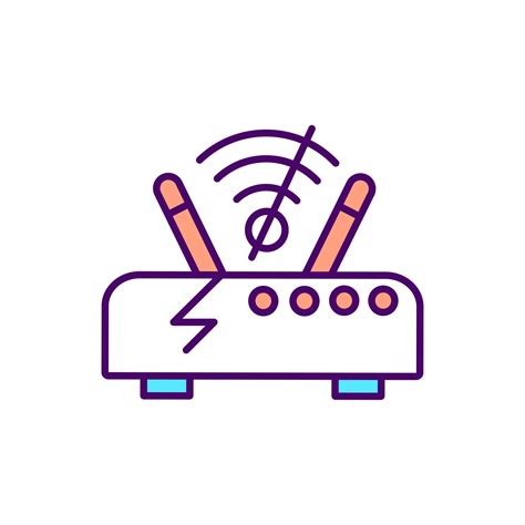 Wi Fi Router With Lost Signal RGB Color Icon Vector Art At Vecteezy
