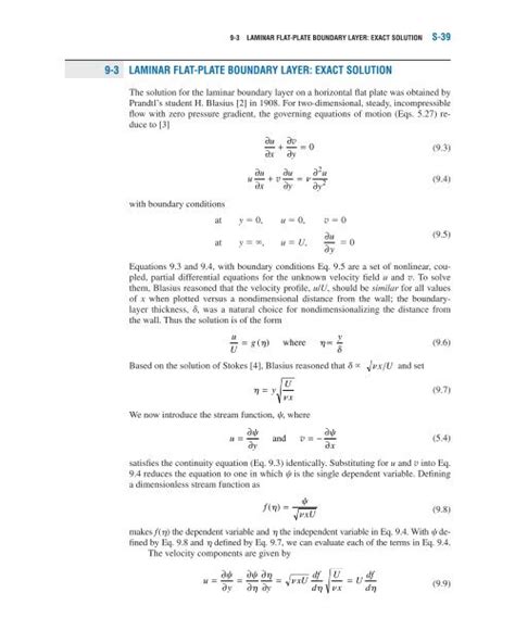 9 3 Laminar Flat Plate Boundary Layer Exact Solution UniversitÃ© D
