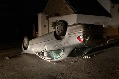 Mercedes On False Plates Seized After Crashing Into Wall And Flipping