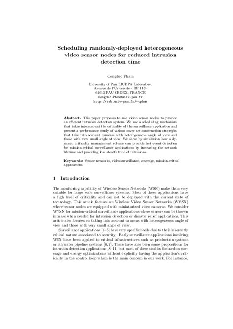 Pdf Scheduling Randomly Deployed Heterogeneous Video Sensor Nodes For