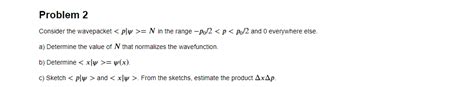 Solved Problem Consider The Wavepacket N In The Range Chegg