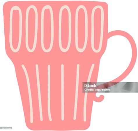 빨간 차 또는 커피 잔 귀여운 세라믹 그릇 조리 기구 벡터 일러스트 레이 션 가정 생활에 대한 스톡 벡터 아트 및 기타 이미지 가정 생활 가정 주방 가정의 방