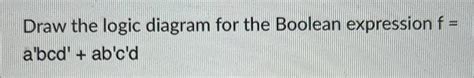 Solved Draw The Logic Diagram For The Boolean Expression F Chegg