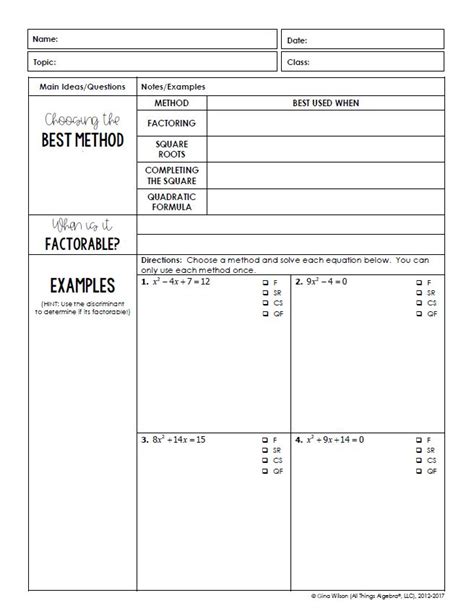 algebra 1 unit 8 quadratic equations all things algebra®