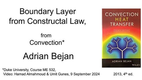 Adrian Bejan Boundary Layer From Constructal Law From Convection