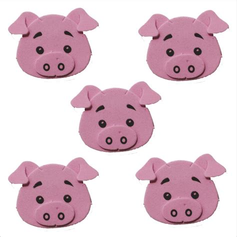 Aplique Porquinho Fazendinha C 5 Unid JF Lembranças Artigos para festas