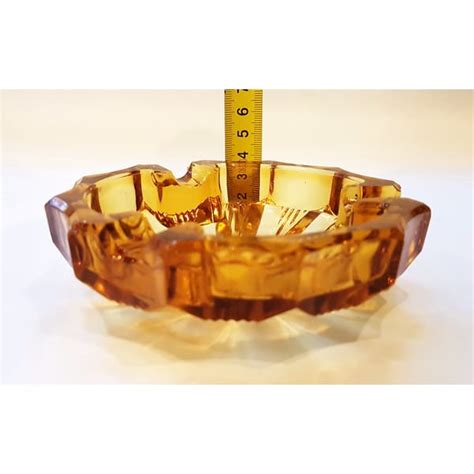 Vintage Ashtray Cut Lead Crystal Glass Czechoslovakia 1970s Inspire