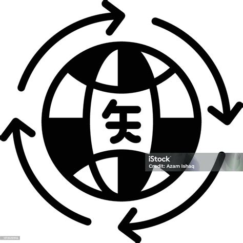 글로벌 더빙 서비스 컨셉 화살표와 중국어 텍스트 벡터 라인 아이콘 디자인 흰색 배경의 언어 번역 기호 더빙 현지화 스톡 일러스트