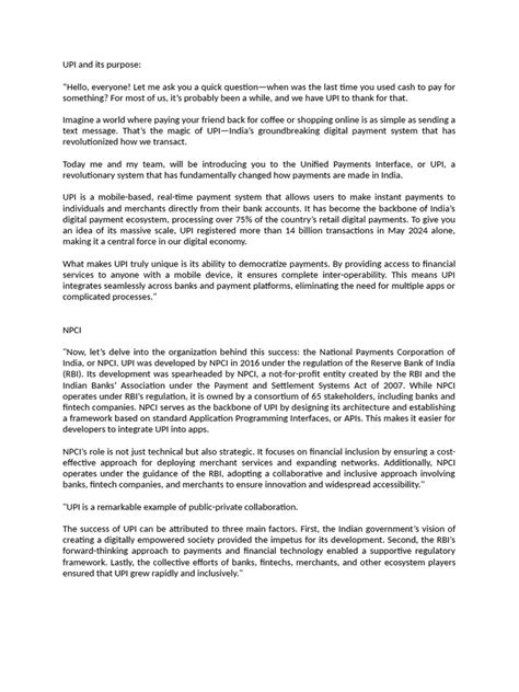 Upi And Its Purpose Pdf Service Industries Banking Technology