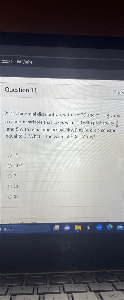 Solved Question 11x Has Binomial Distribution With N 20 Chegg