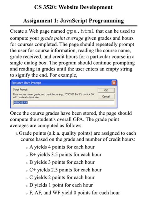 Solved Cs 3520 Website Development Assignment 1 Javascript